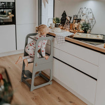 2-in-1 Convertible kitchen tower - table and chair – Sweet HOME from wood