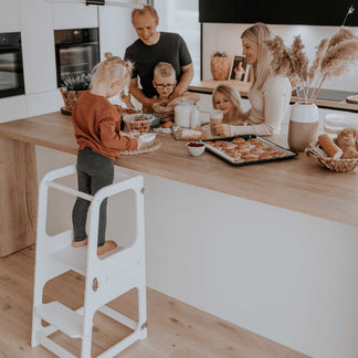 2-in-1 Convertible kitchen tower - table and chair – Sweet HOME from wood