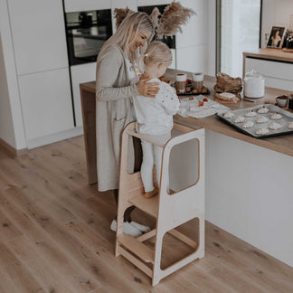 Kids' kitchen tower with 3 height levels – Sweet HOME from wood