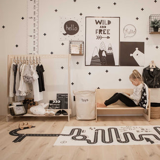 Clothing rack, Montessori dress up station – Sweet HOME from wood