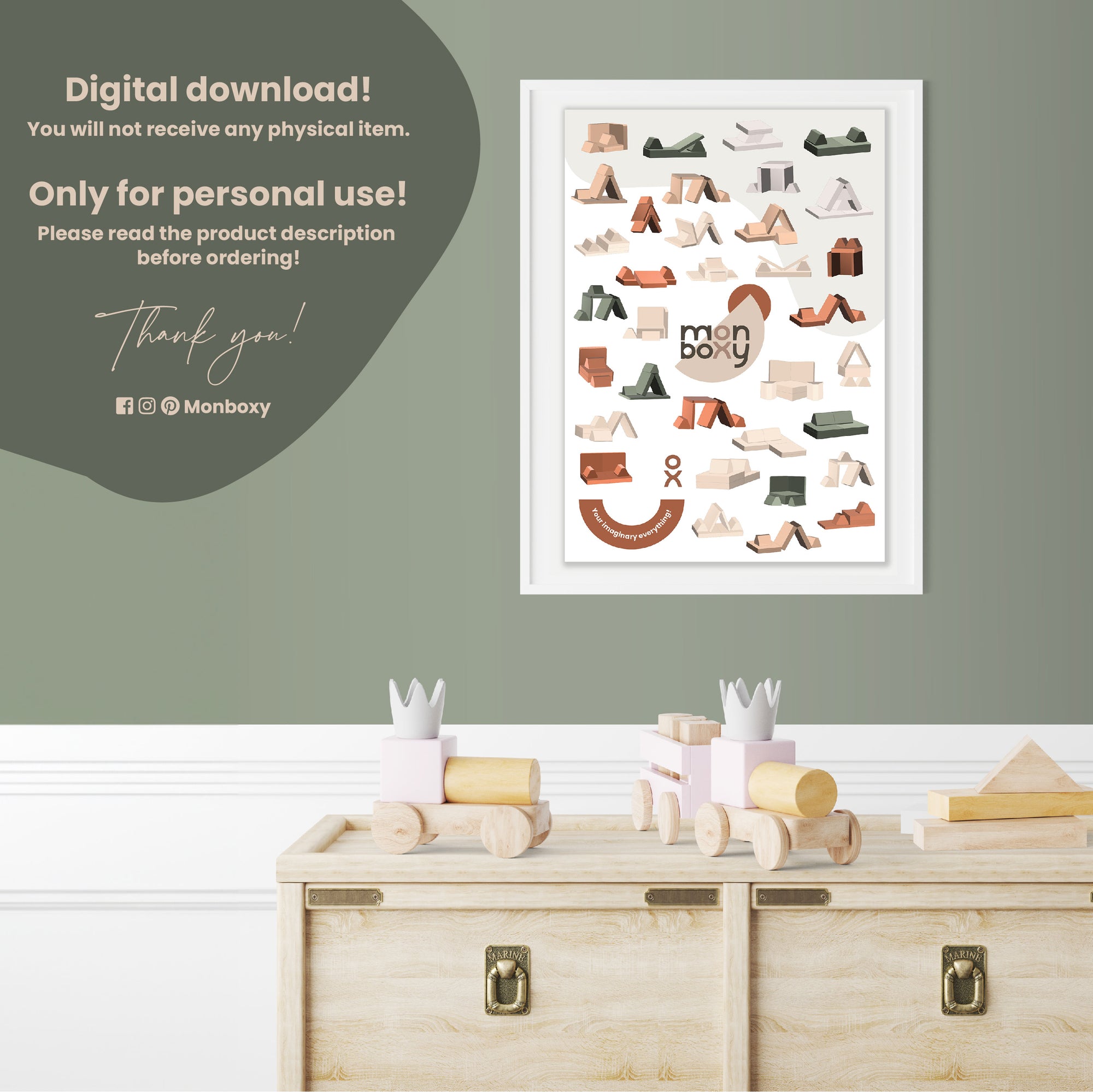 Activity sofa build ideas poster - Muted colors | digital download ...