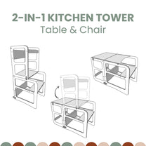 2-in-1 transformable kitchen tower - table and chair set – Sweet HOME ...